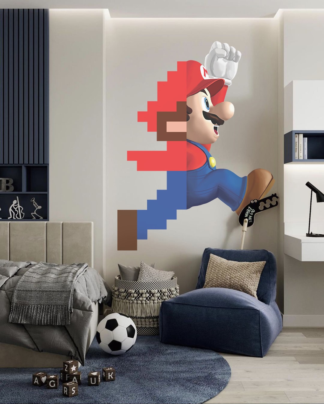 Super Mario Wall Decal Nintendo Games Wallpaper Mario Bros Wall Sticker ...