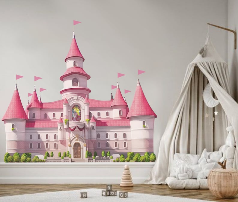 Super Mario Princess Castle Wall Sticker Princess Peach Castle Wall ...
