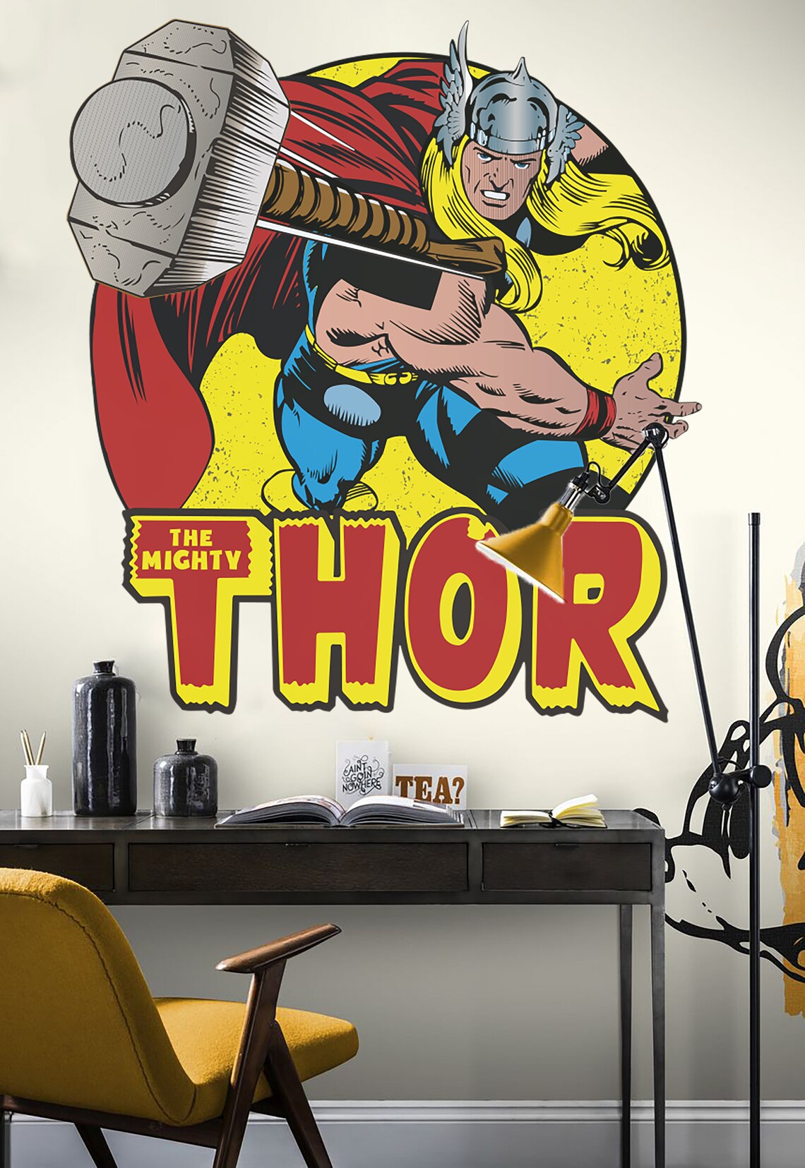 Marvel Games Thor Wall Decal Sticker Wallpaper for Kid, Boy, Children's ...