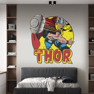 Marvel Games Thor Wall Decal Sticker Wallpaper for Kid, Boy, Children's ...