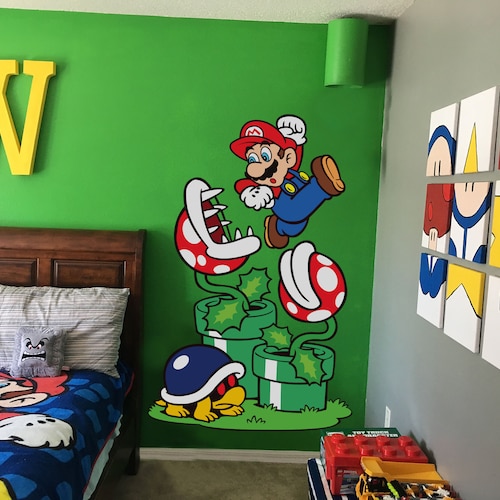 Super Mario Nintendo Games Flower Monster Turtle Wall Decal - Etsy