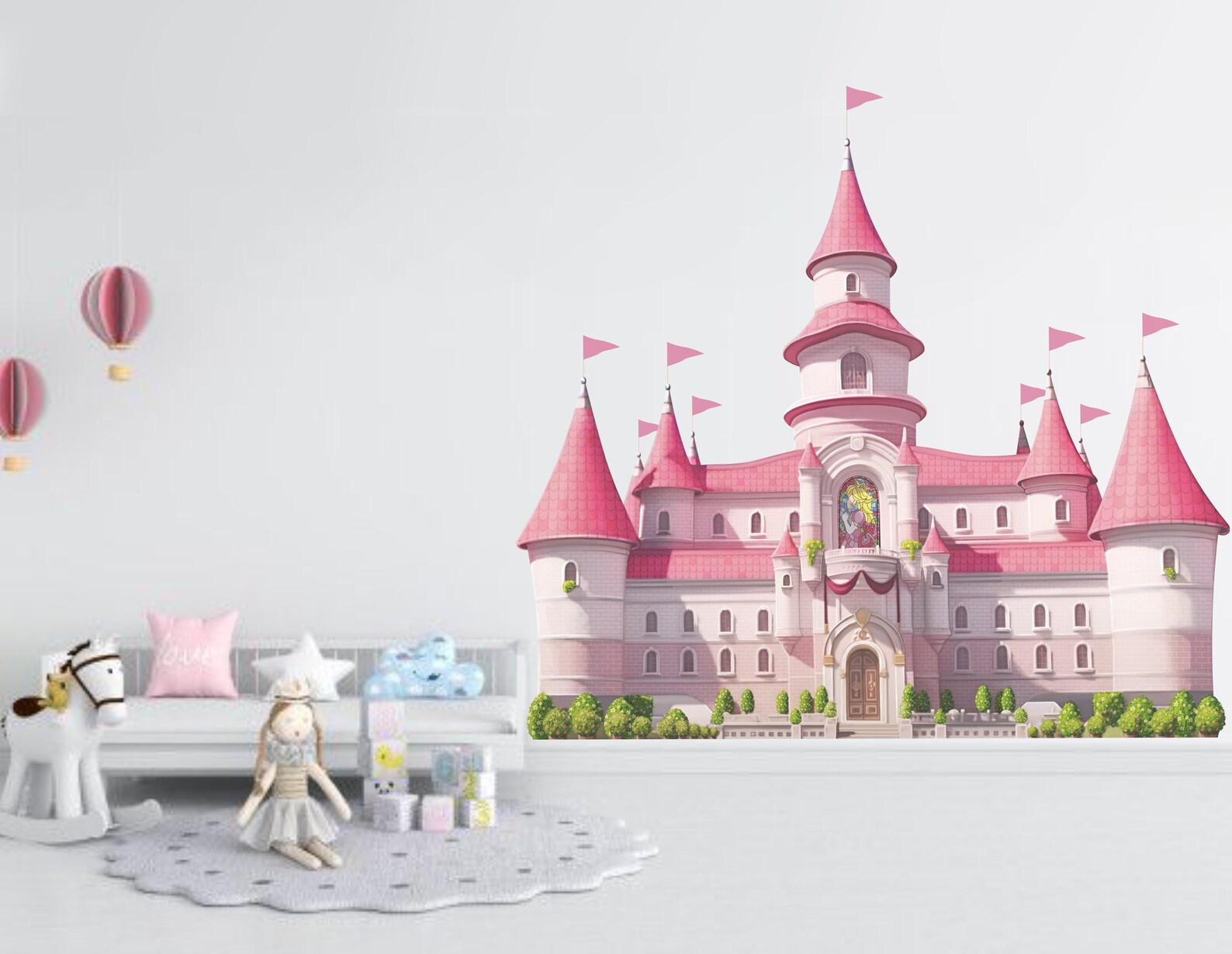 Super Mario Princess Castle Wall Sticker Princess Peach Castle Wall ...