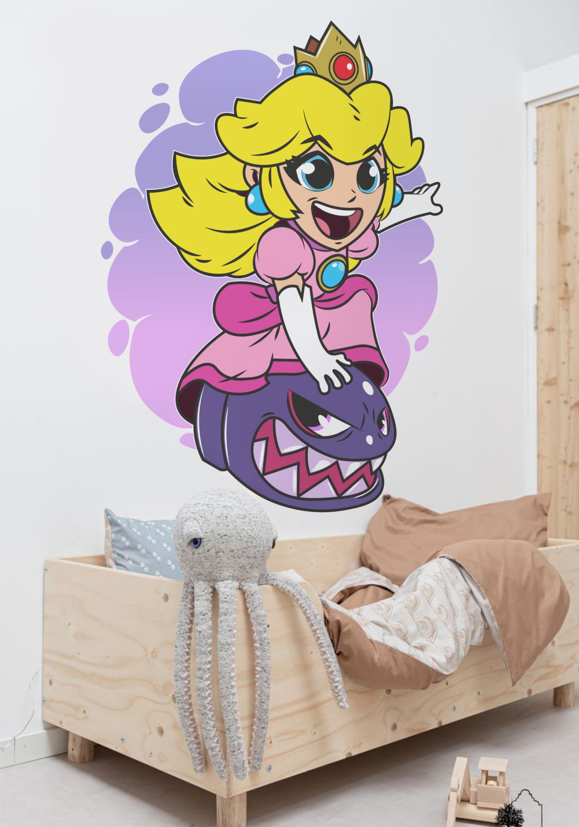 Peel and Stick Princess Peach Wall Decal Super Mario Wall Art Nintendo ...