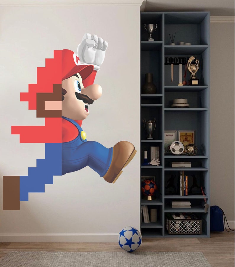 Super Mario Wall Decal Nintendo Games Wallpaper Mario Bros Wall Sticker ...