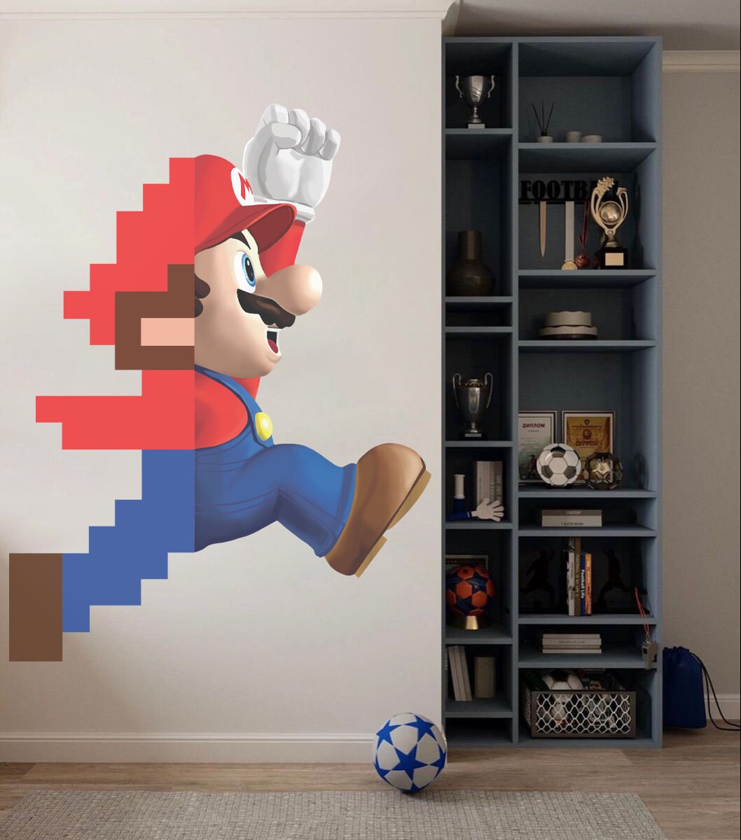Super Mario Wall Decal Nintendo Games Wallpaper Mario Bros Wall Sticker ...