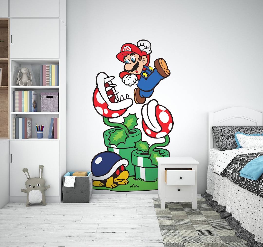 Super Mario Brothers Peel and Stick Wall Decal Wallpaper Sticker for ...
