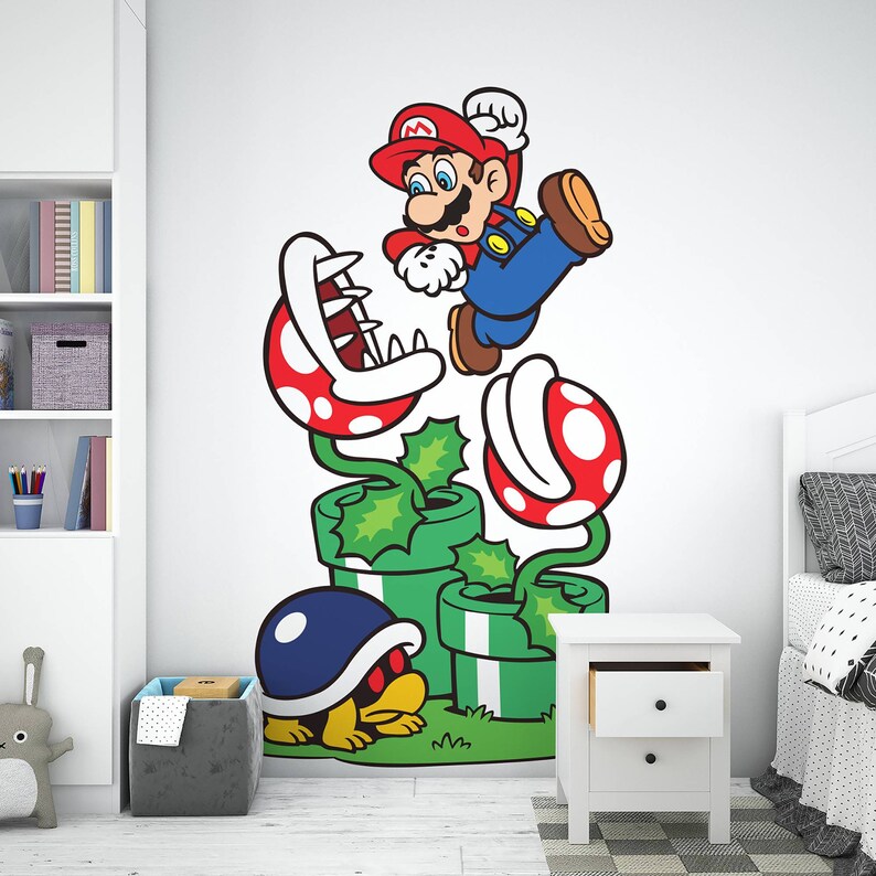 Super Mario Nintendo Games Flower Monster Turtle Wall Decal - Etsy