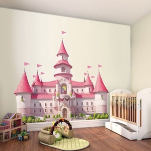 Super Mario Princess Castle Wall Sticker Princess Peach Castle Wall ...