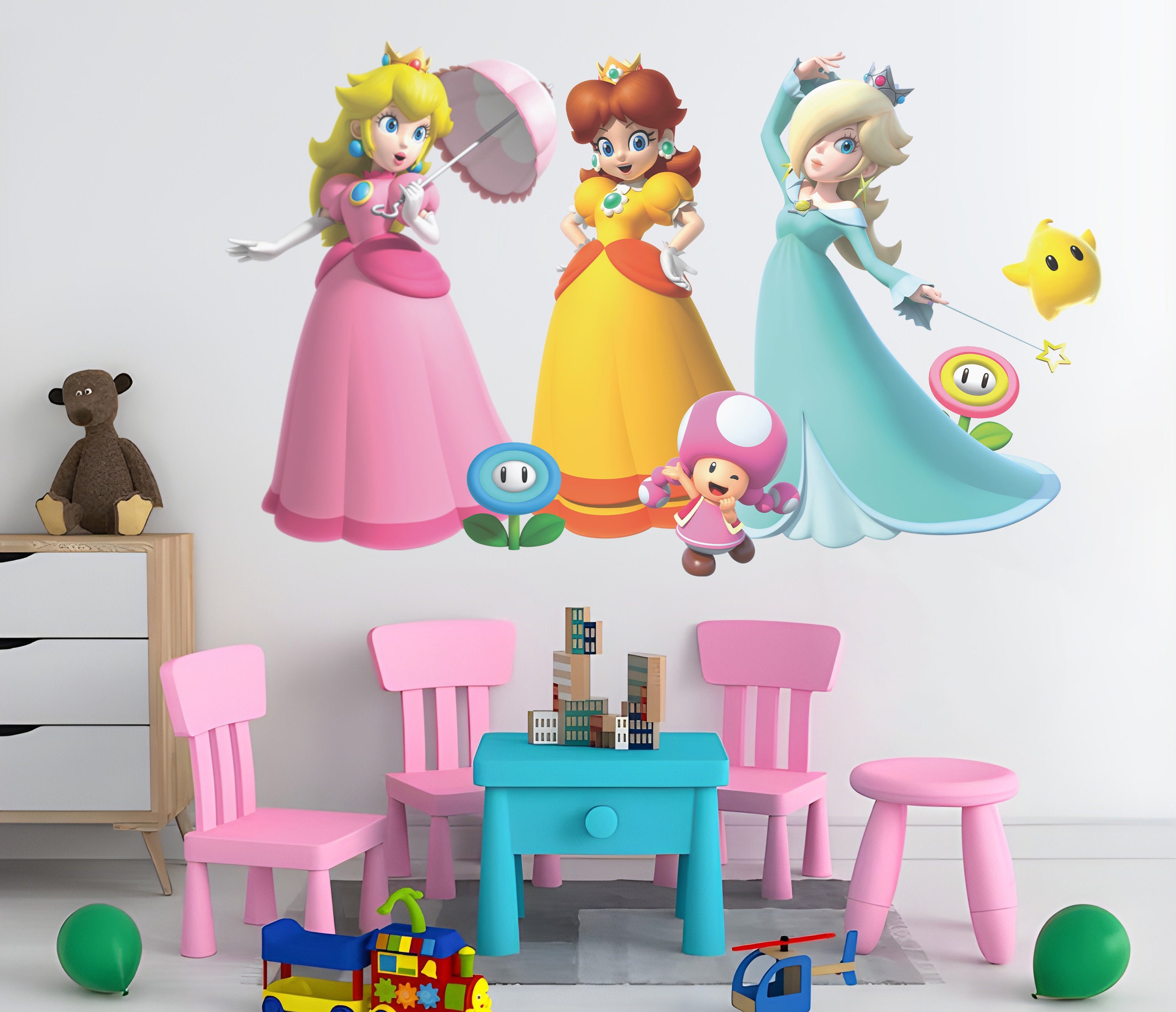 Princess Peach Wall Decal Super Mario Wall Art Mario Princess Wall ...