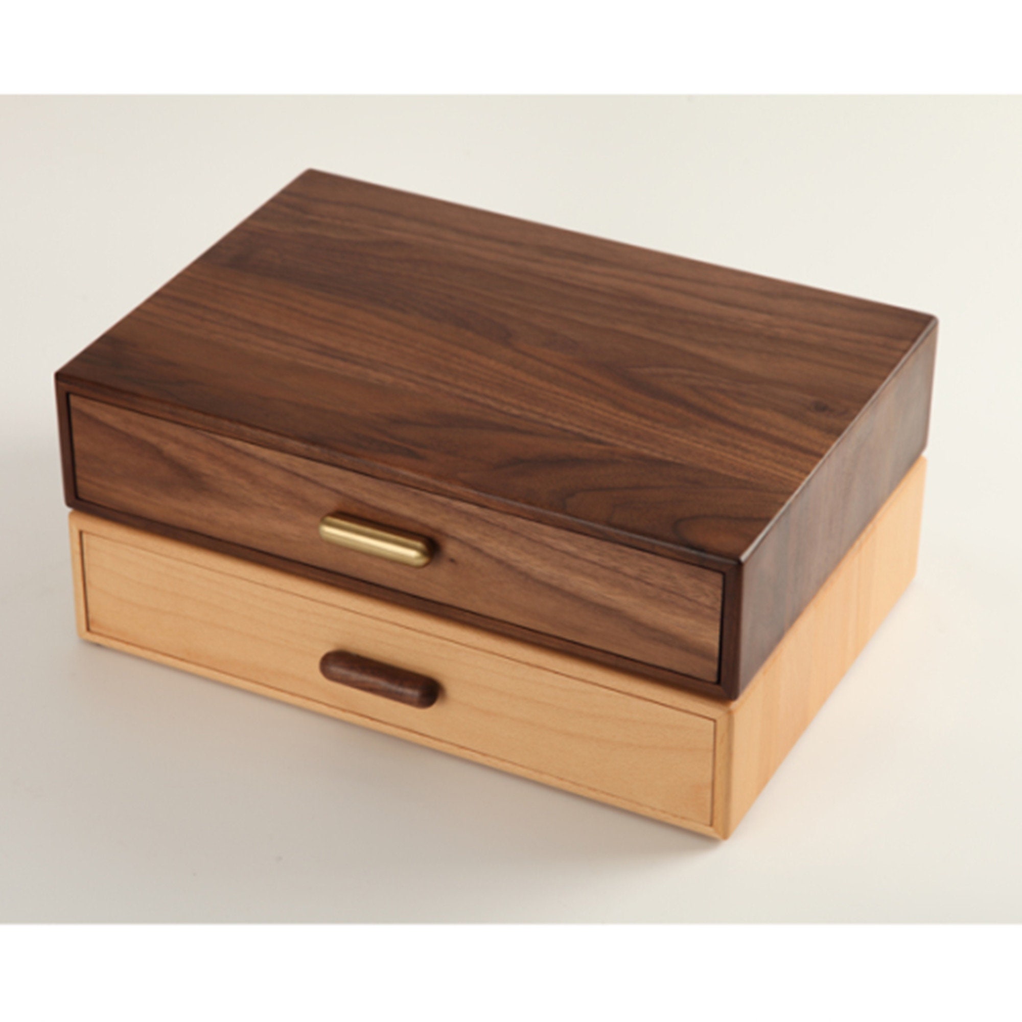 Buy Monolayer Solid Wood Desk Storage Box, Black Walnut Storage Box ...