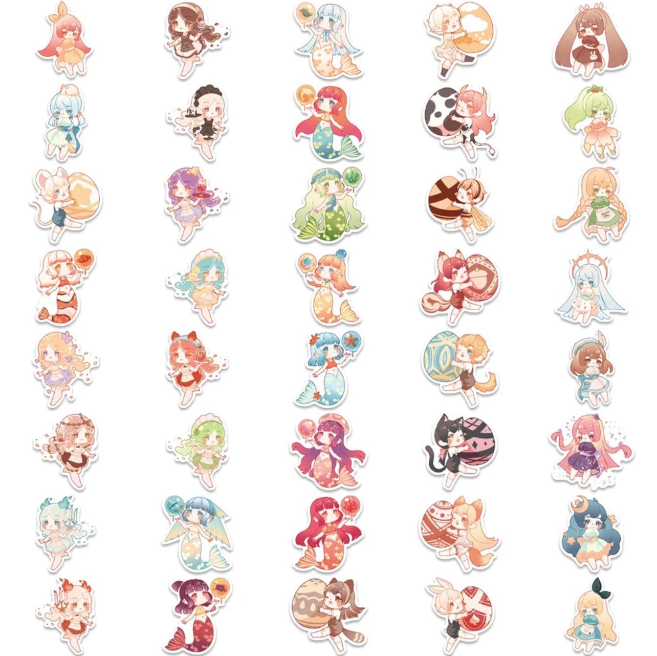 Cute Cartoon Little Girl Stickers Kawaii Stickers Mystery - Etsy Canada