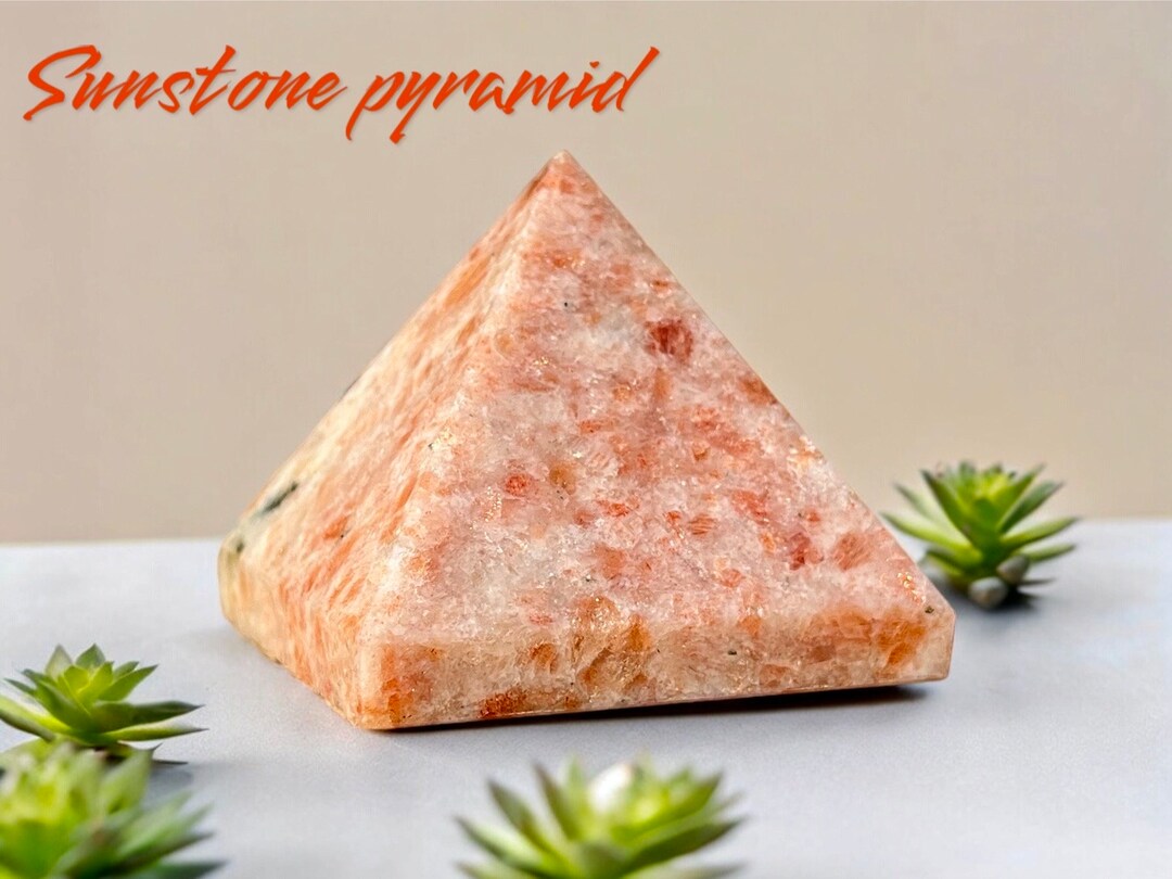 Sunstone Pyramid, Crystal Pyramid, Sunstone Healing Pyramid, Sunstone Crystal Pyramid for ...