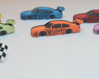 Race Car Buttons - Etsy