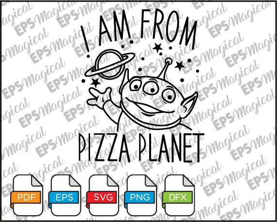 Alien Pizza Planet SVG, EPS, Story Toy Vector, Clipart, Snow White SVG ...