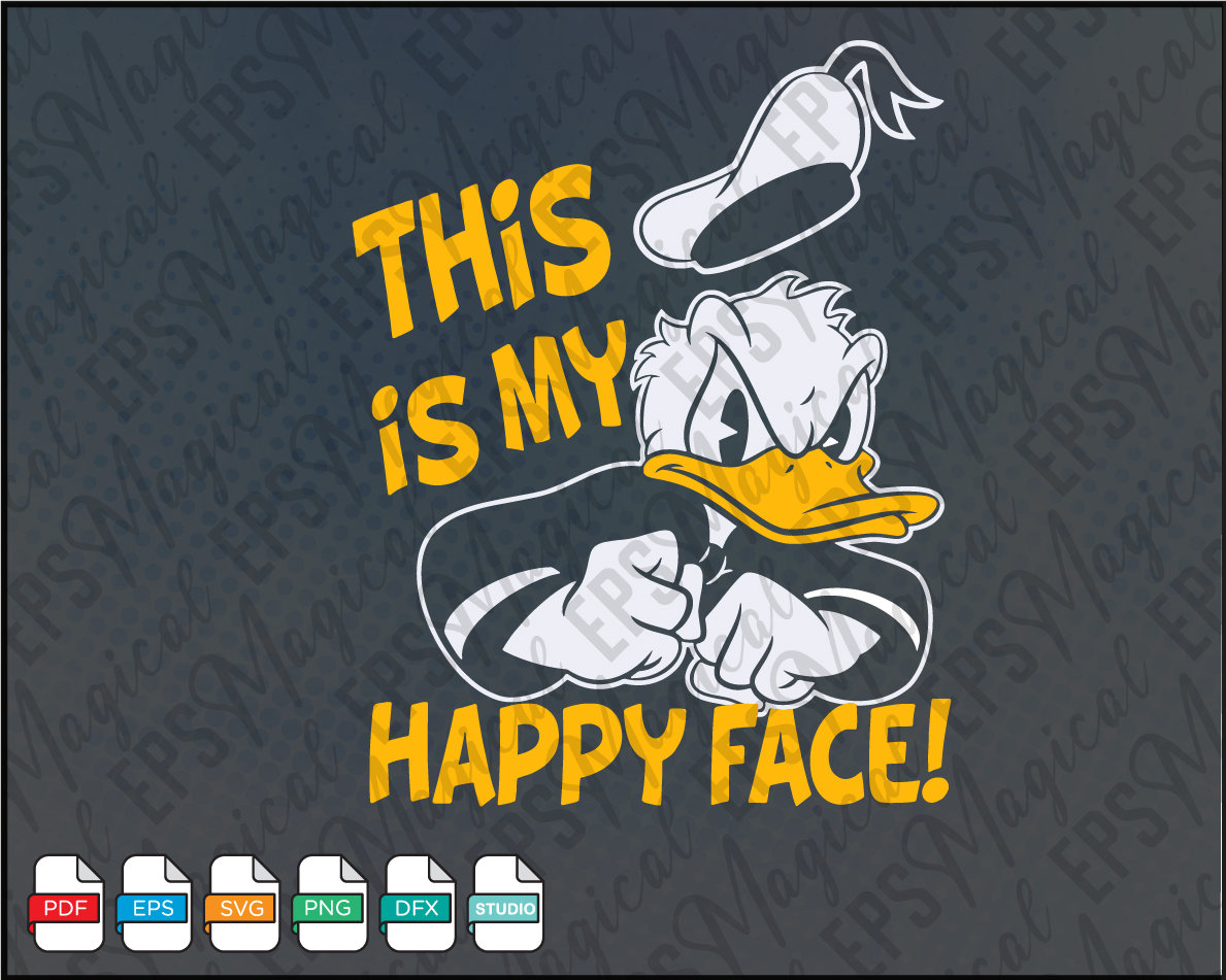 Donald Happy Face SVG, EPS, Vector, Clipart, Genius SVG, Pdf, Couple ...