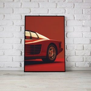 Ferrari Testarossa Print, Retro Ferrari Poster for Modern Interior ...