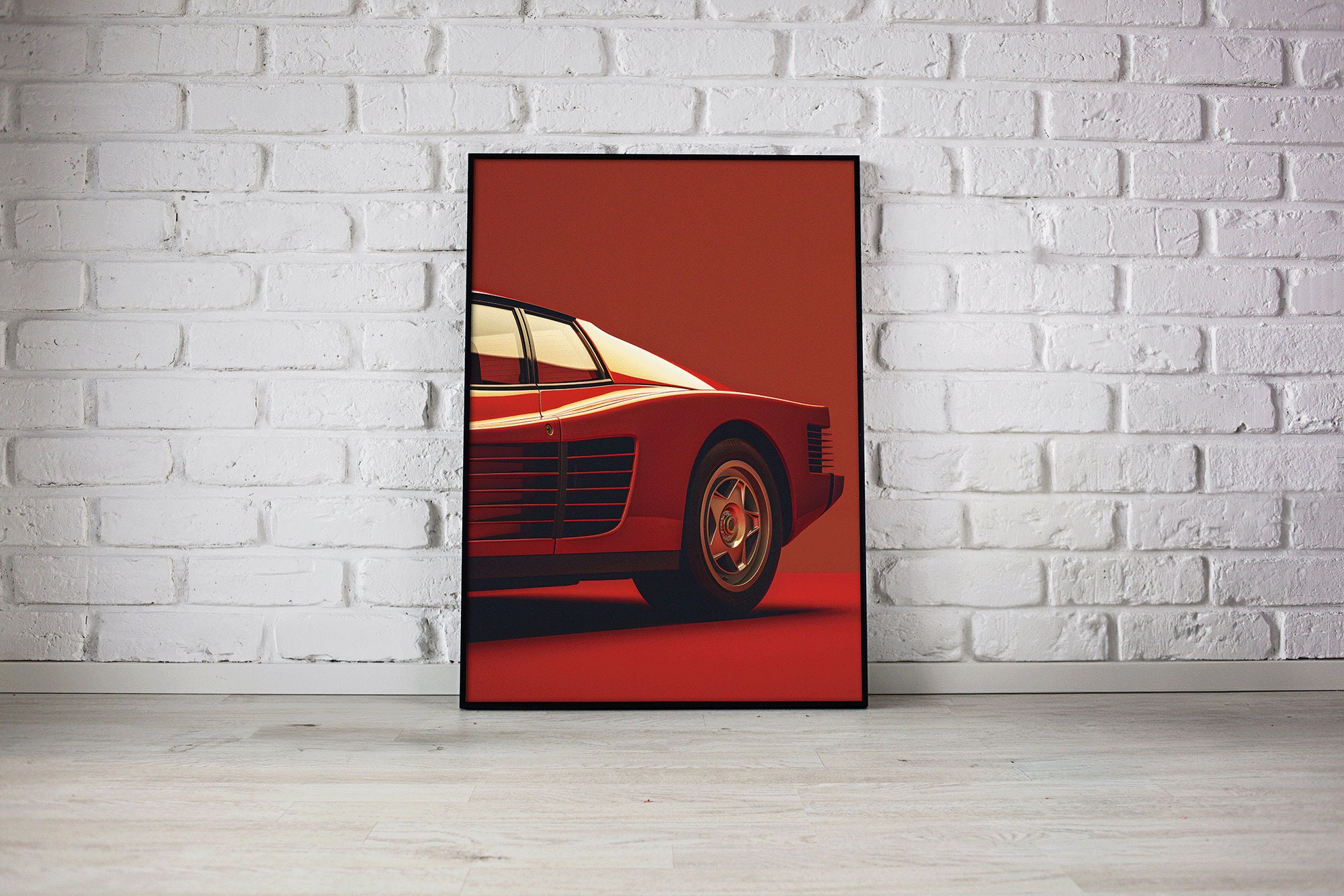 Ferrari Testarossa Print, Retro Ferrari Poster for Modern Interior ...
