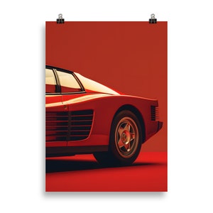 Ferrari Testarossa Print, Retro Ferrari Poster for Modern Interior ...