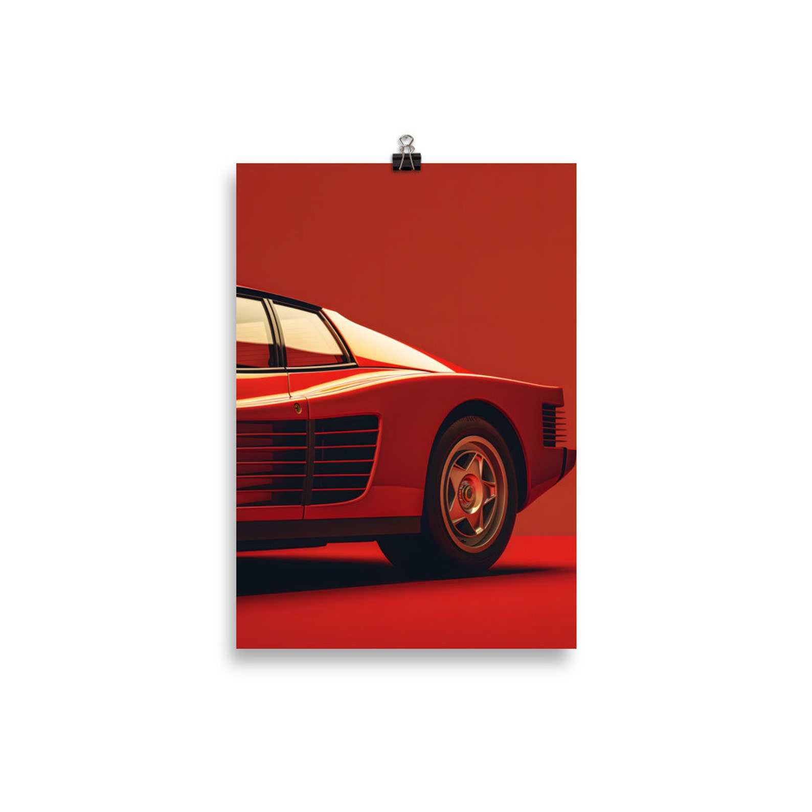 Ferrari Testarossa Print, Retro Ferrari Poster for Modern Interior ...