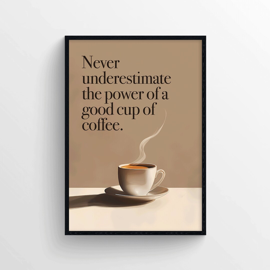 Vintage Coffee Poster Print – Retro Coffee Quote Wall Art – Coffee Shop ...