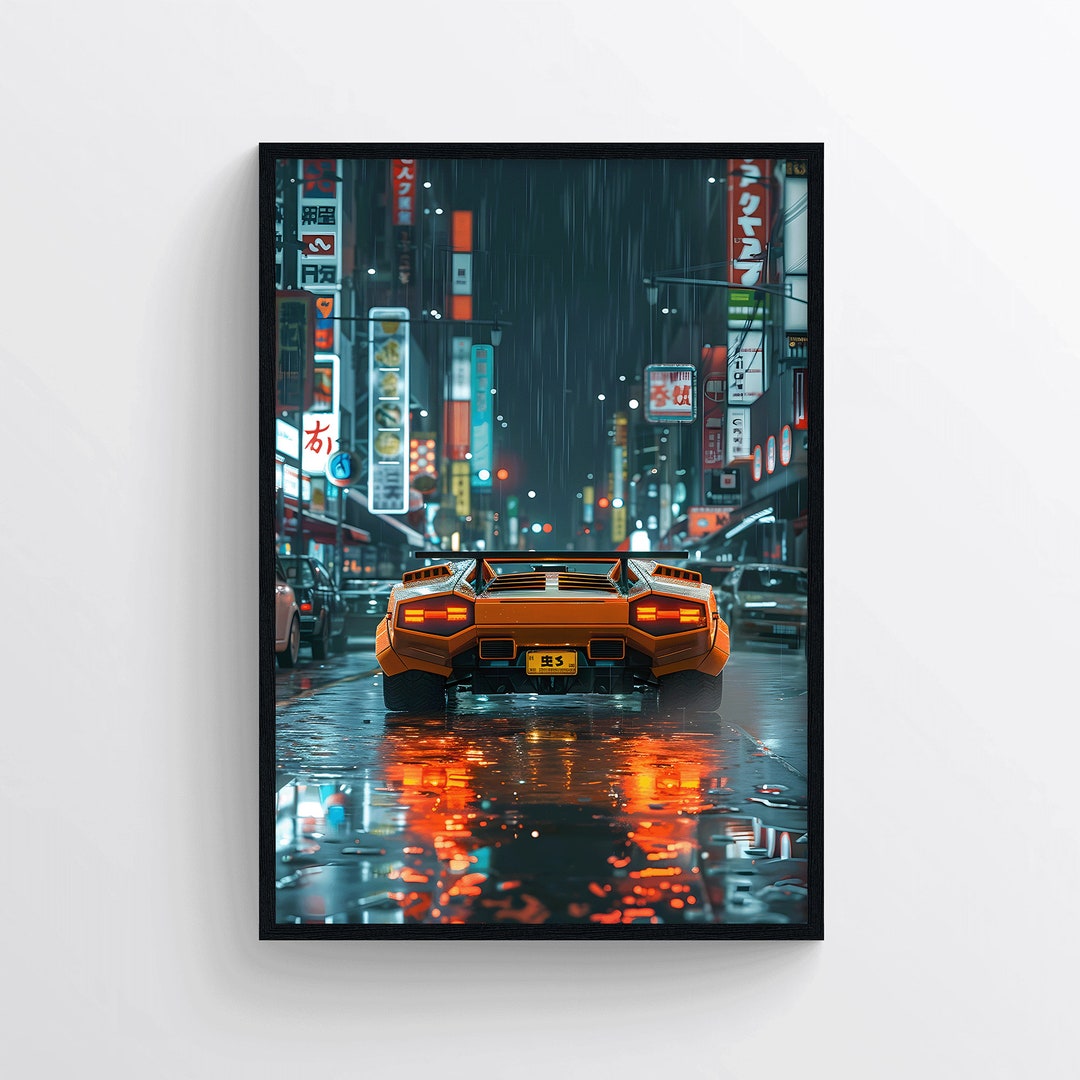 Lamborghini Countach Print, JDM Style Lamborghini Poster, Japanese ...