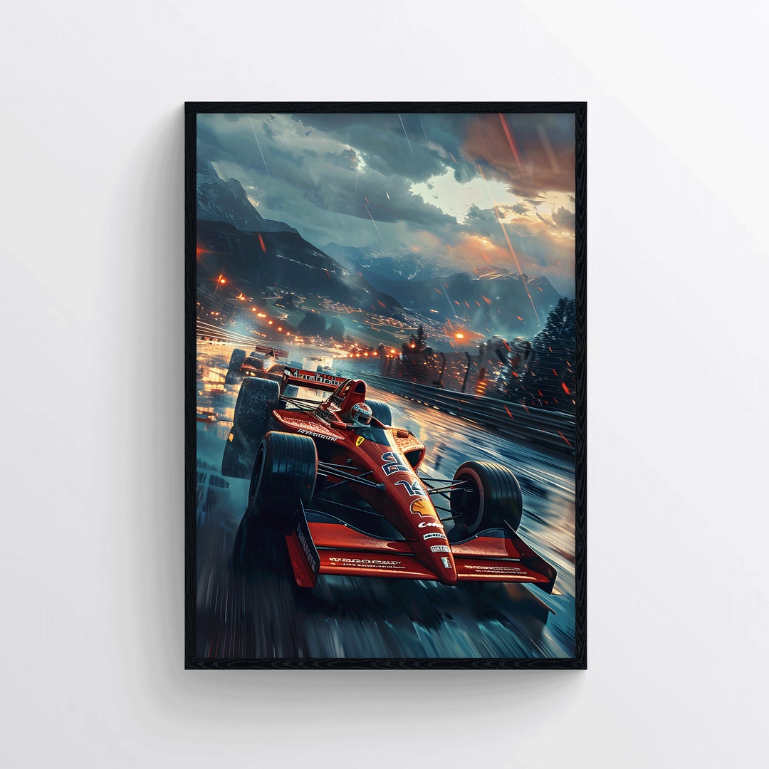 Race Car Wall Art Poster, Racing Home Decor Print, Formula 1 Inspired ...
