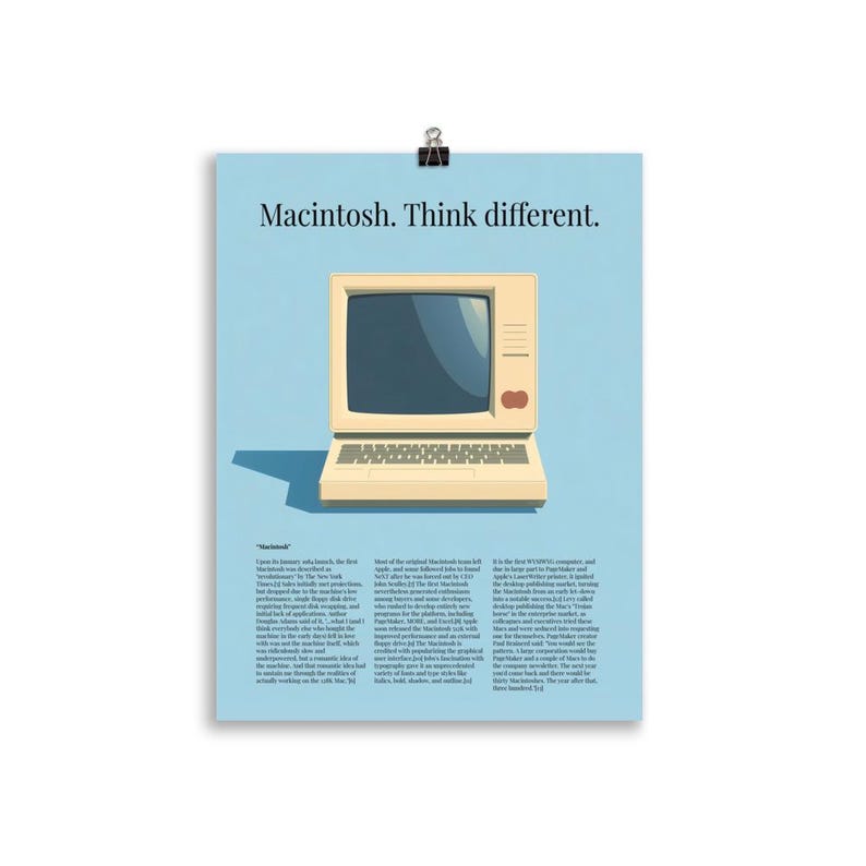Retro Apple Macintosh Advertising Poster - 1990s Style Advertising ...