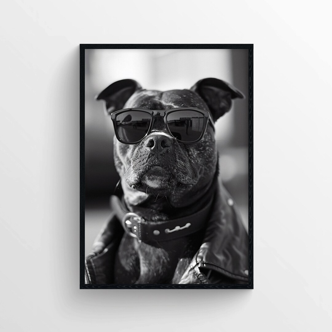 Gangster Dog Poster Print – Cool Street Style Urban Wall Art – Hip Hop ...