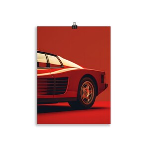 Ferrari Testarossa Print, Retro Ferrari Poster for Modern Interior ...
