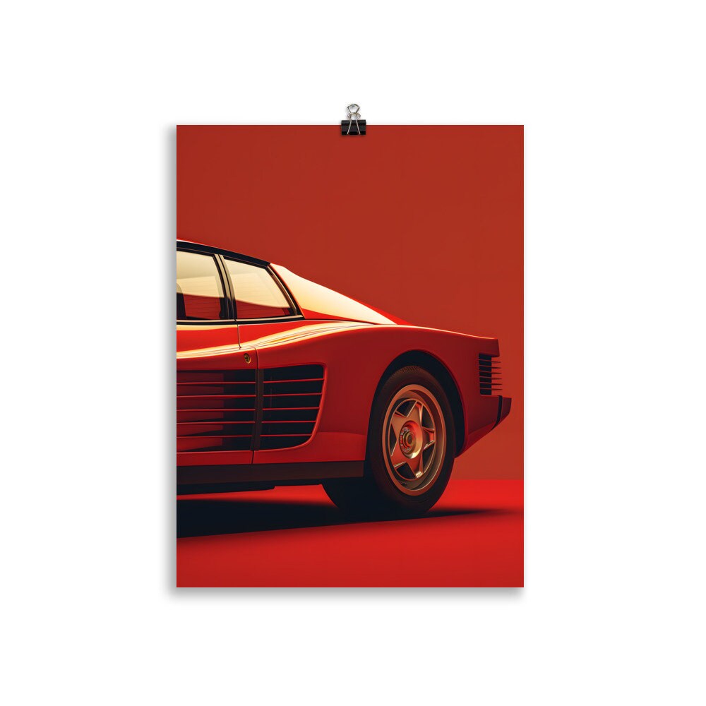 Ferrari Testarossa Print, Retro Ferrari Poster for Modern Interior ...