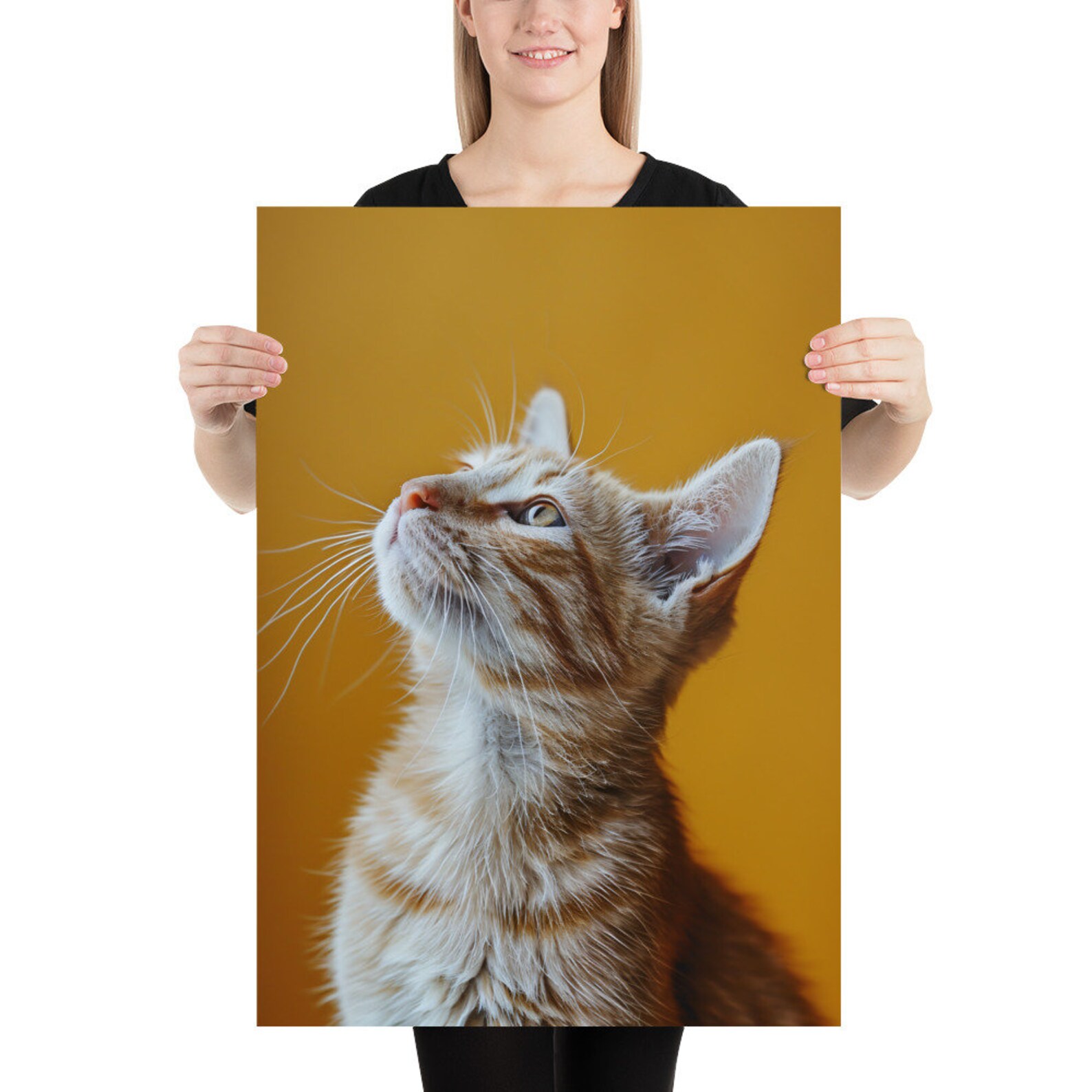Orange Cat Poster Print – Colorful Cat Wall Art for Cat Lovers ...