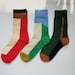 Vintage Style Contrast Colour Block Socks - Unisex - Etsy