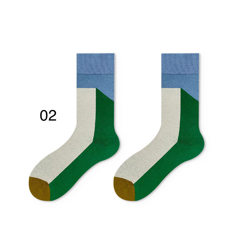 Vintage Style Contrast Colour Block Socks - Unisex - Etsy