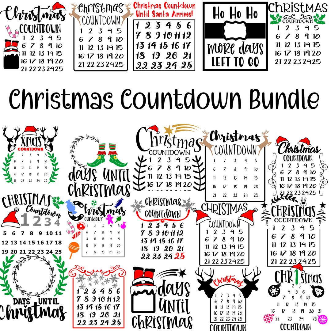 Christmas Countdown PNG and SVG Christmas Countdown Sign - Etsy UK