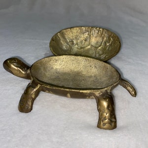 Vintage Solid Brass Turtle Trinket Box/ Ash Tray/ Jewellery Box - Etsy