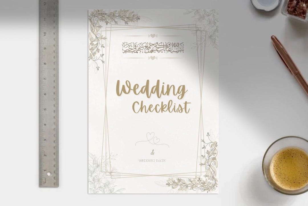 Printable Neutral Digital Islamic Wedding Planner Checklist - Etsy