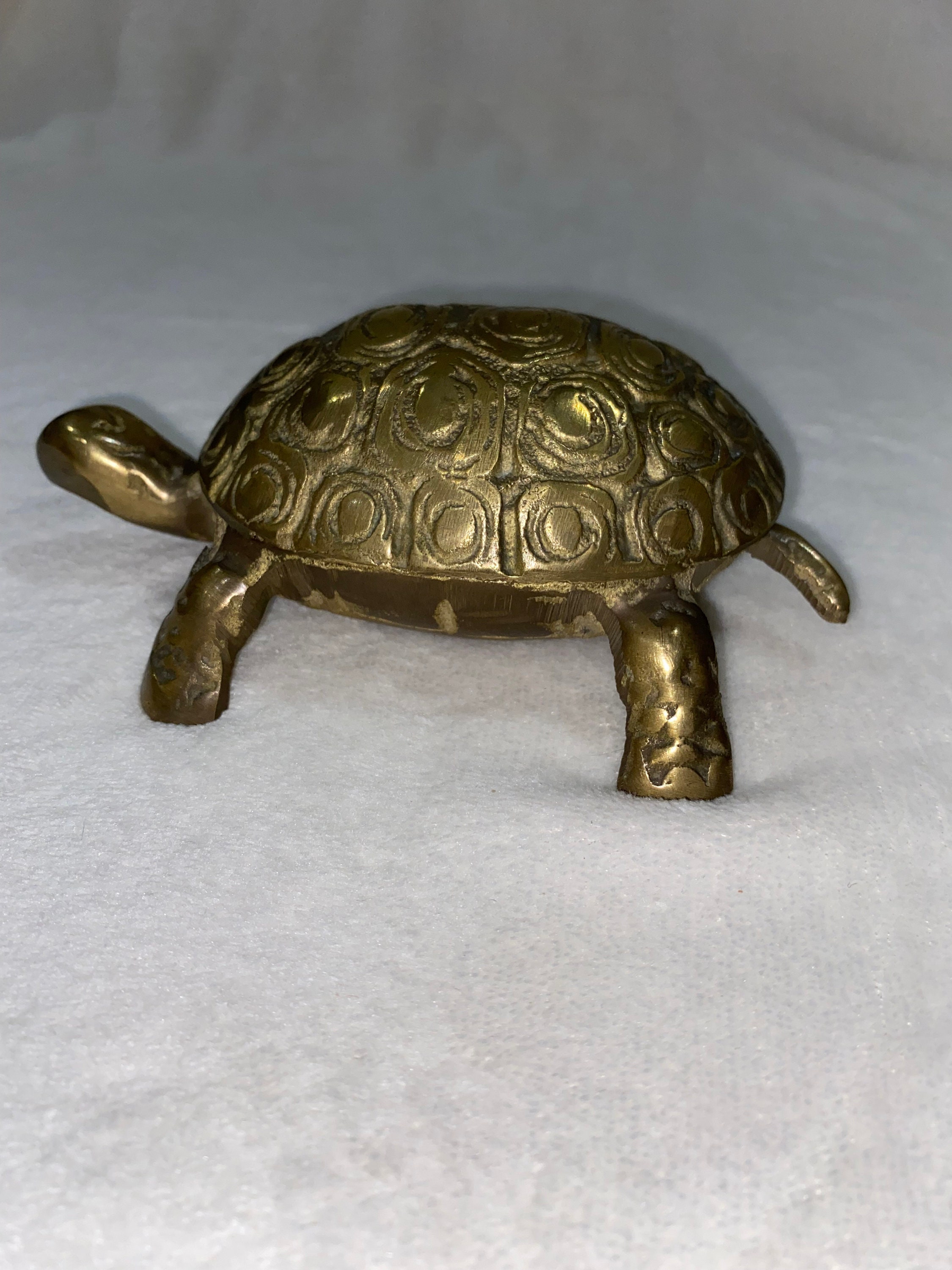 Vintage Solid Brass Turtle Trinket Box/ Ash Tray/ Jewellery Box - Etsy
