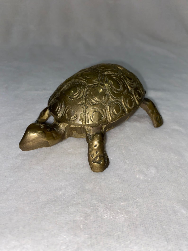 Vintage Solid Brass Turtle Trinket Box/ Ash Tray/ Jewellery Box - Etsy