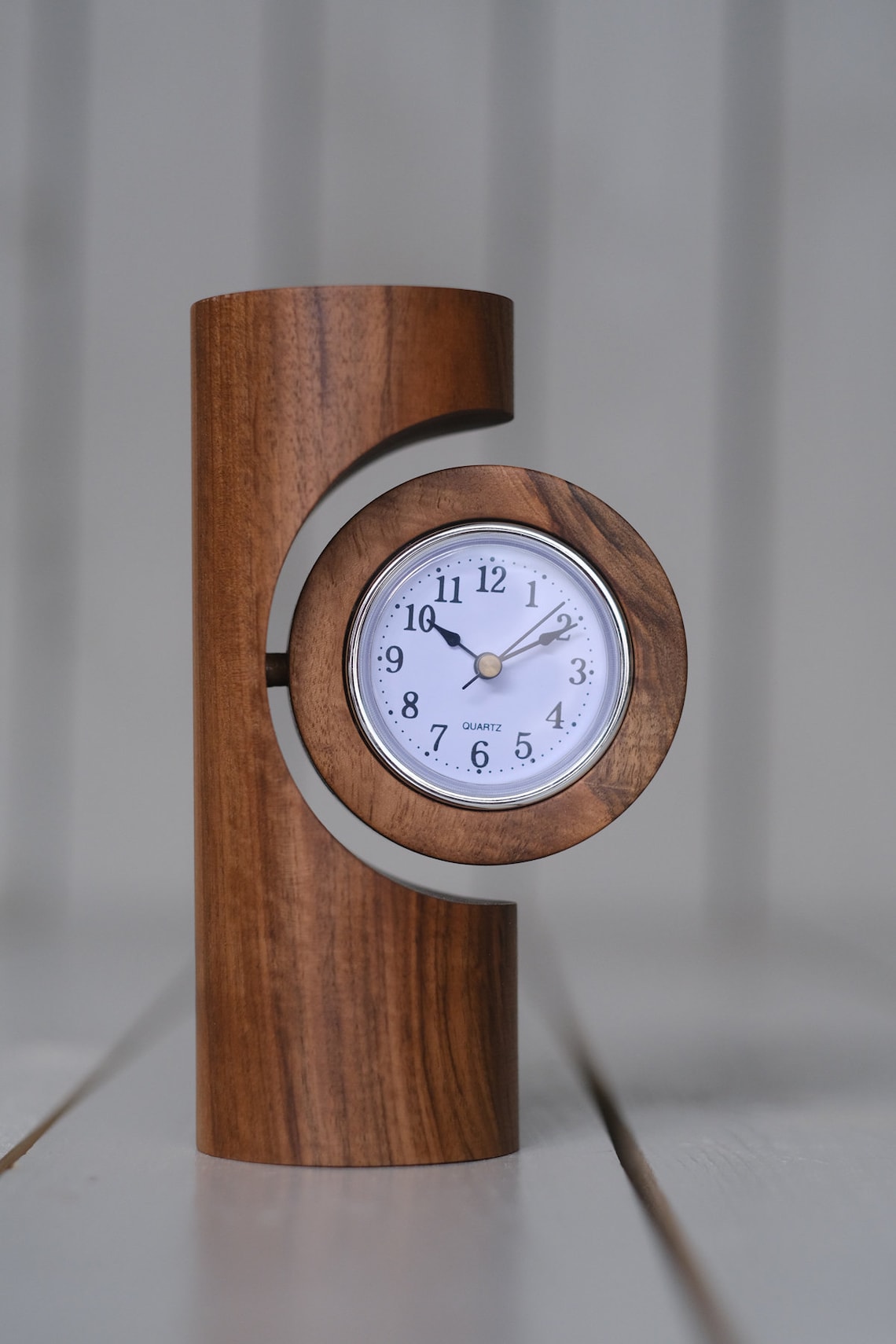 Wooden Table Clock S003 It is Made of Walnut Wood and Will Add a ...