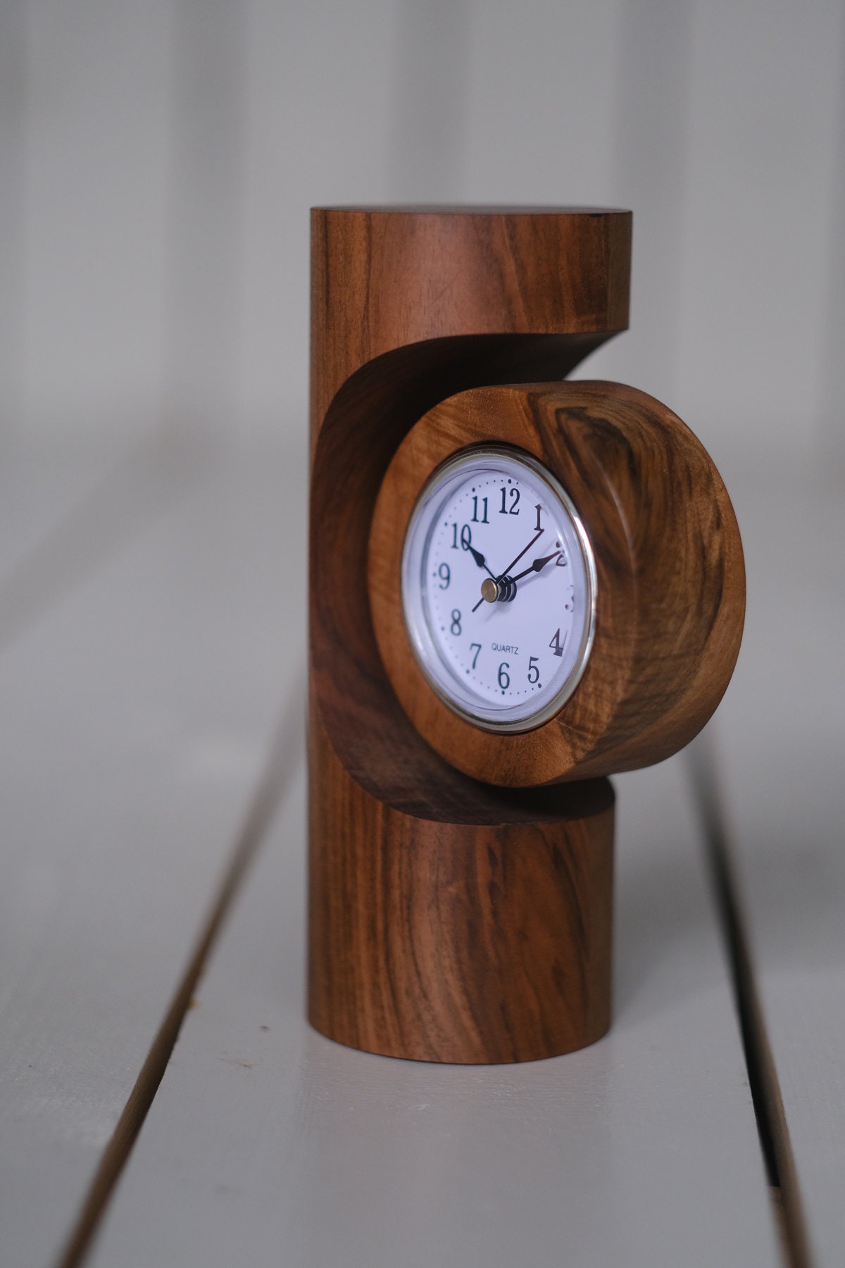 Wooden Table Clock S003 It is Made of Walnut Wood and Will Add a ...