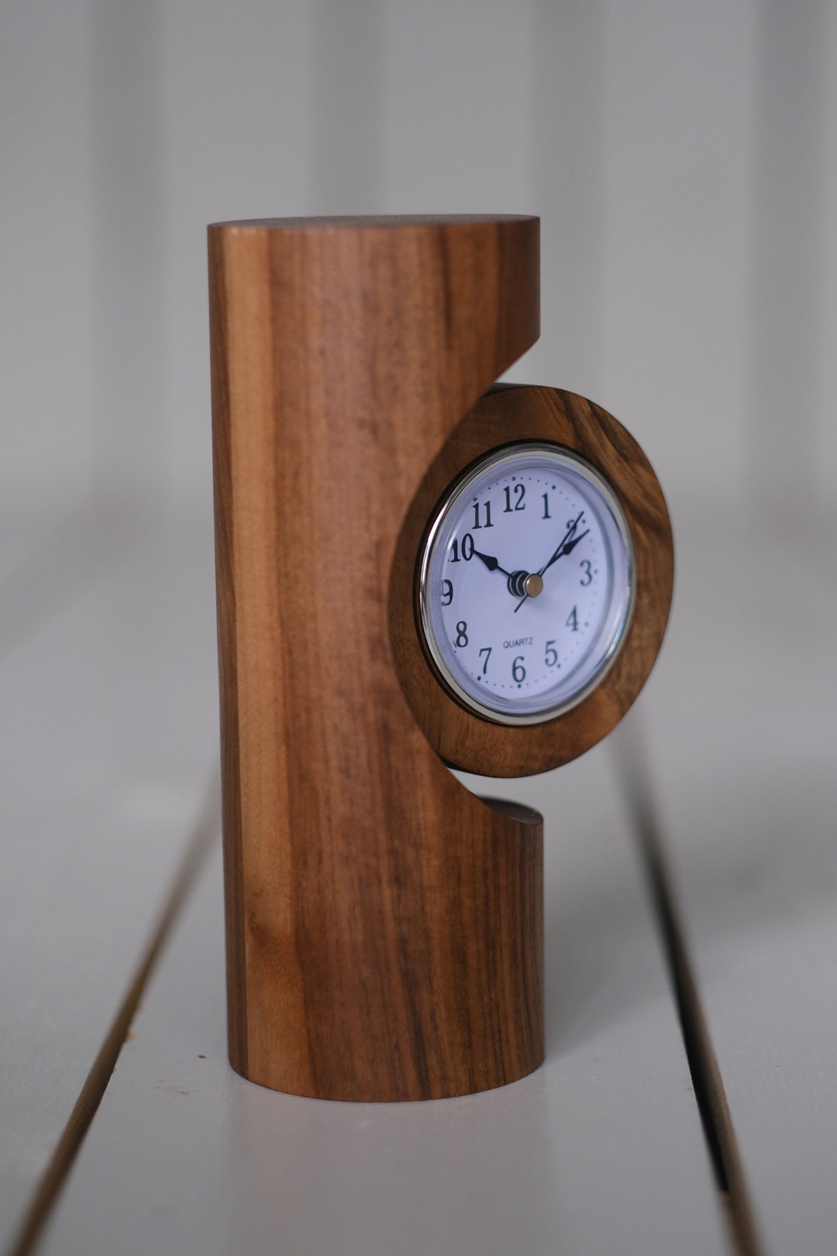 Wooden Table Clock S003 It is Made of Walnut Wood and Will Add a ...