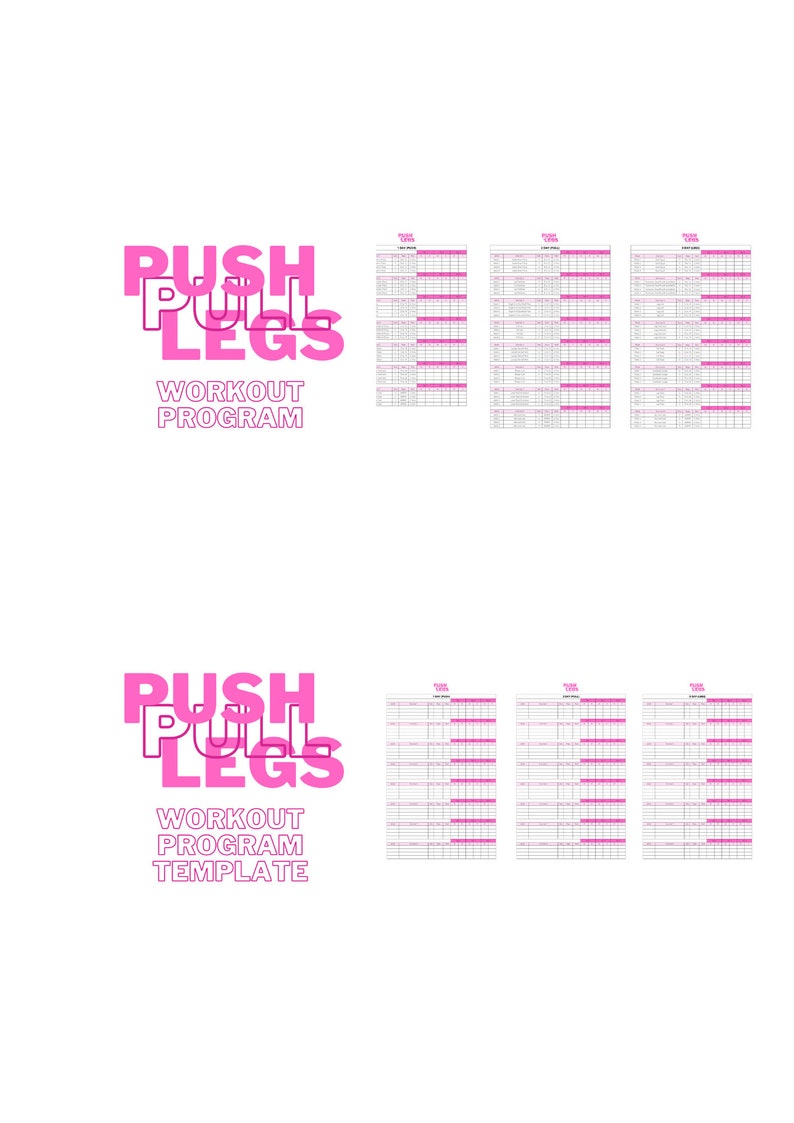 Push Pull Legs, Workout Program, Workout Plan, Workout Template ...