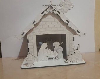 Laser Cut File Vector Christmas Nativity Scene With Figurines, CNC, SVG ...