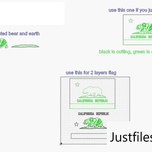 California Flag Svg and Lightburn 2 Layers File - Etsy