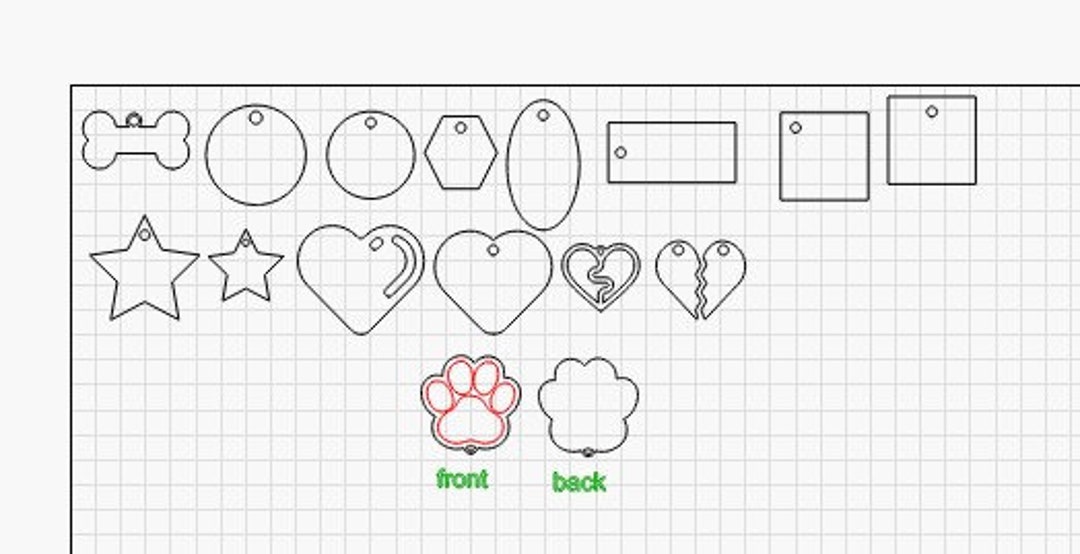 Keychain Pack , 15 Models for Lightburn - Etsy