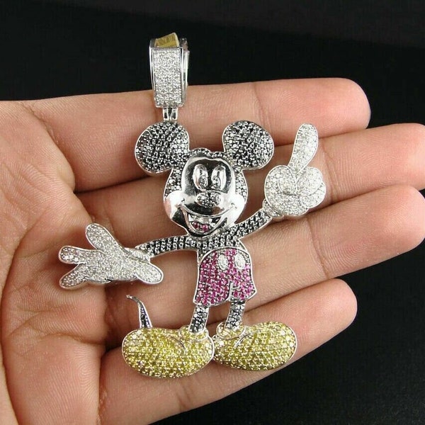 Silver Mickey Mouse Pendant - Etsy