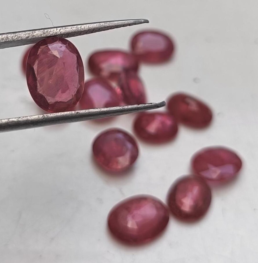 Natural Semi Precious Red Ruby Lot Handmade Faceted Loose Cut Gemstone ...