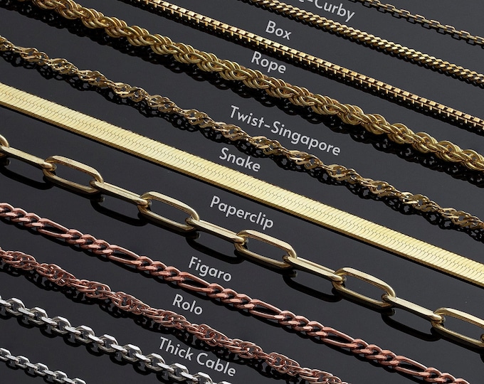 14k Gold Chain Bracelet/anklet - 4 to 9 Inch Chains - Paperclip Chain ...