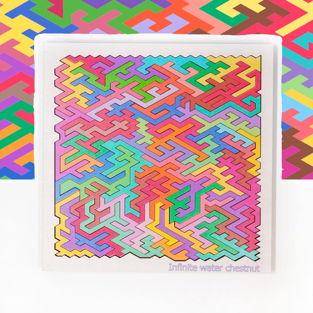 Geometric Wooden Jigsaw Puzzle - "infinite Water Chestnut" - Difficult ...