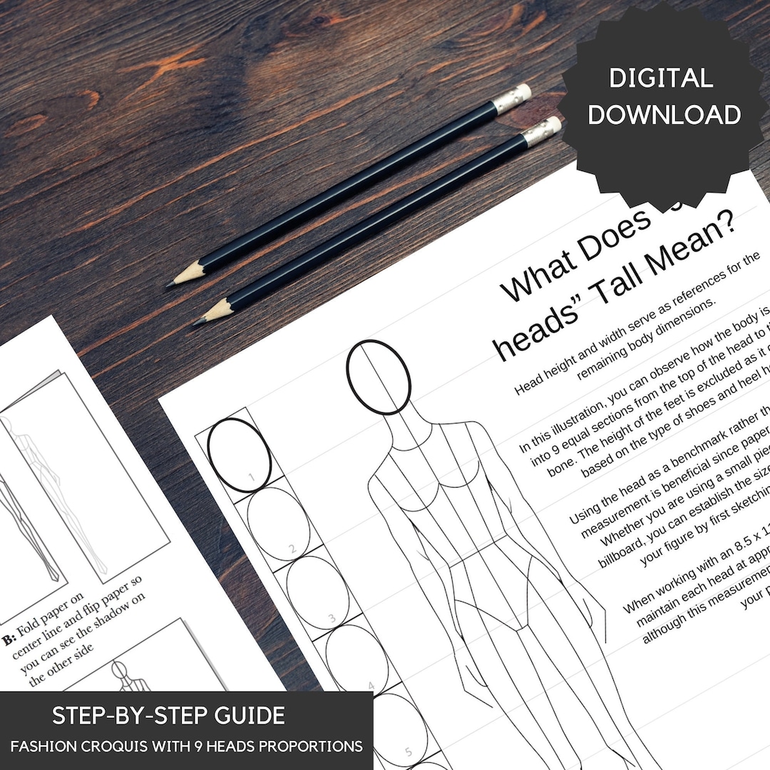 Master Fashion Croquis Sketching: 9-head Proportion Guide for Beginners ...